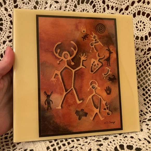 Art | Kathy Cooney Southwest Horned Shaman Tile Art | Poshmark
